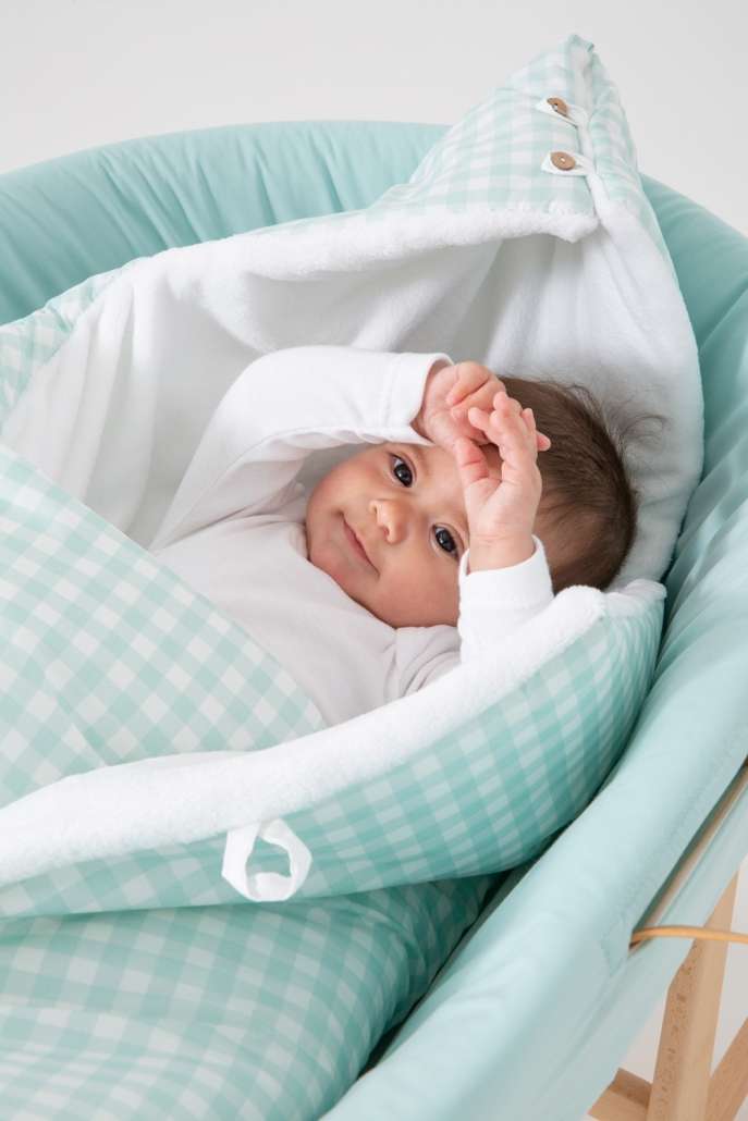 Saco bebé polar vichy mint - Estrellita la Valiente