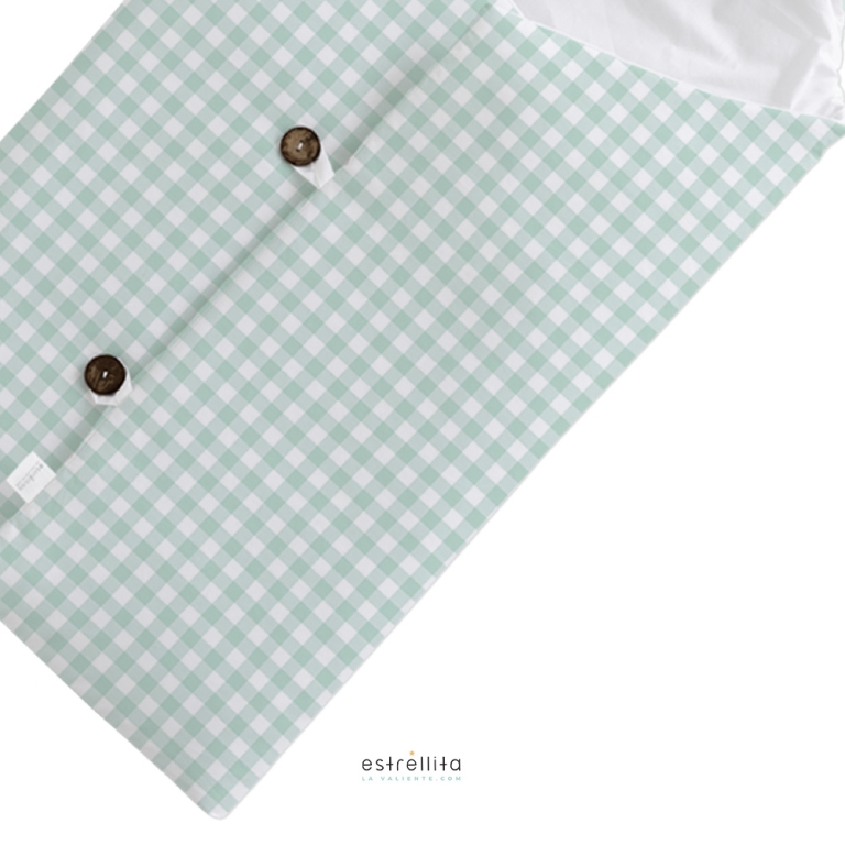 Saco algodón para recién nacido vichy mint - Estrellita la Valiente